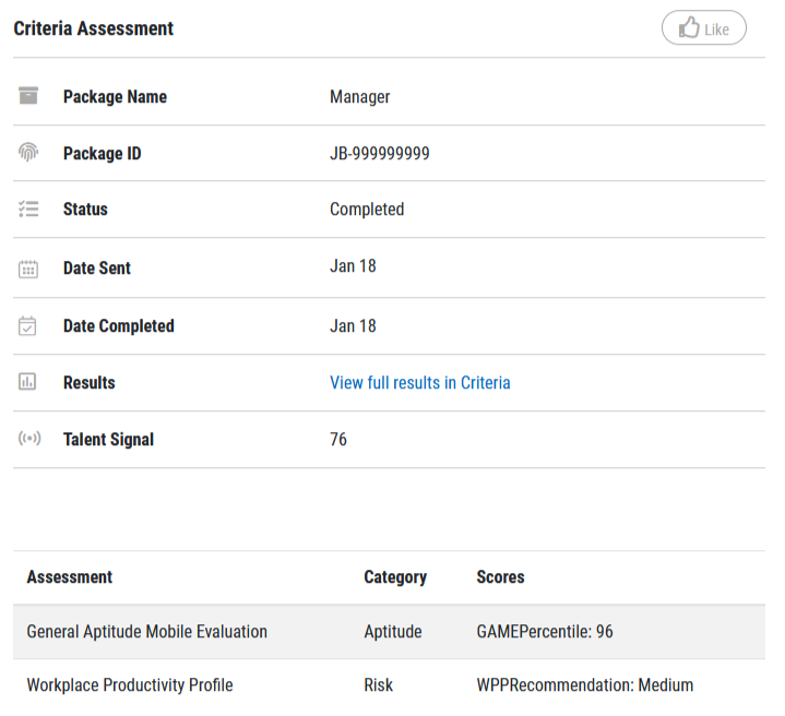 Criteria Assessment Integration – KeldairHR